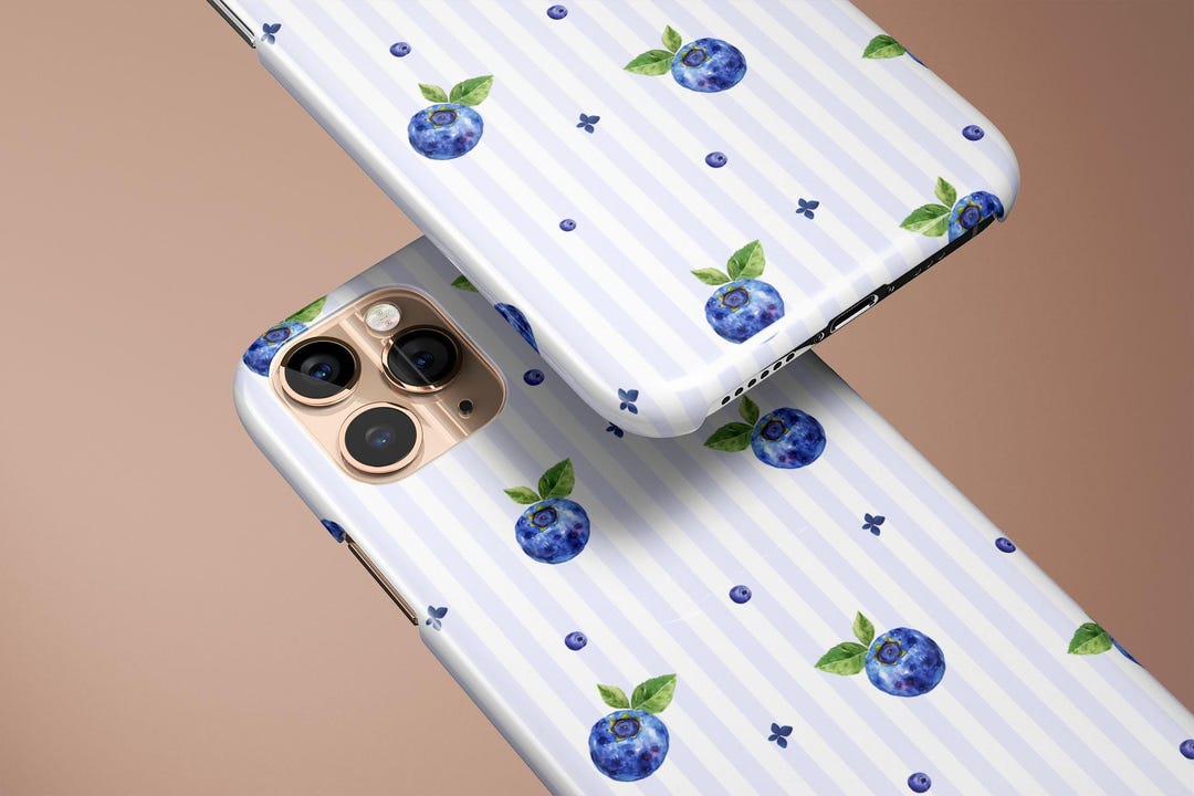 Custom Watercolor Blueberry Phone Case Stripes - Personalized Iphone ...