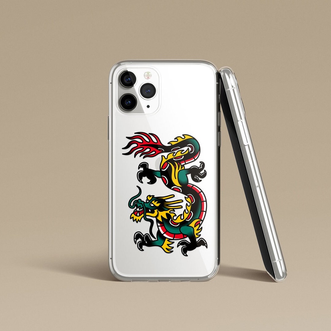 Sailor Jerry Japanese Dragon Tattoo Minimalist Clear Phone Case ...
