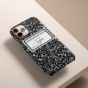 Composition Book Notebook Phone Case Black White Camo Aesthetic ...