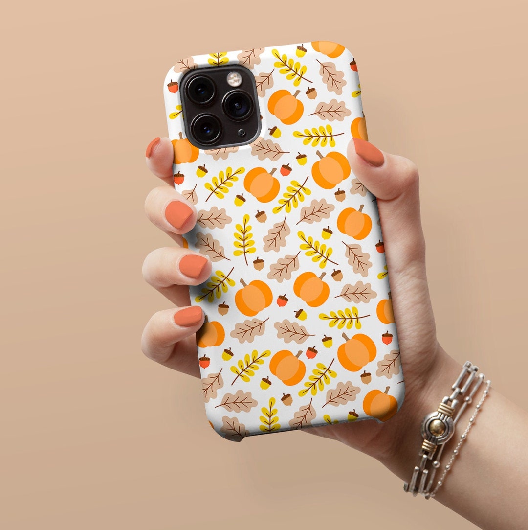 Fall Autumn Pumpkins Leaves Acorns Phone Case Orange Yellow iPhone 14 ...
