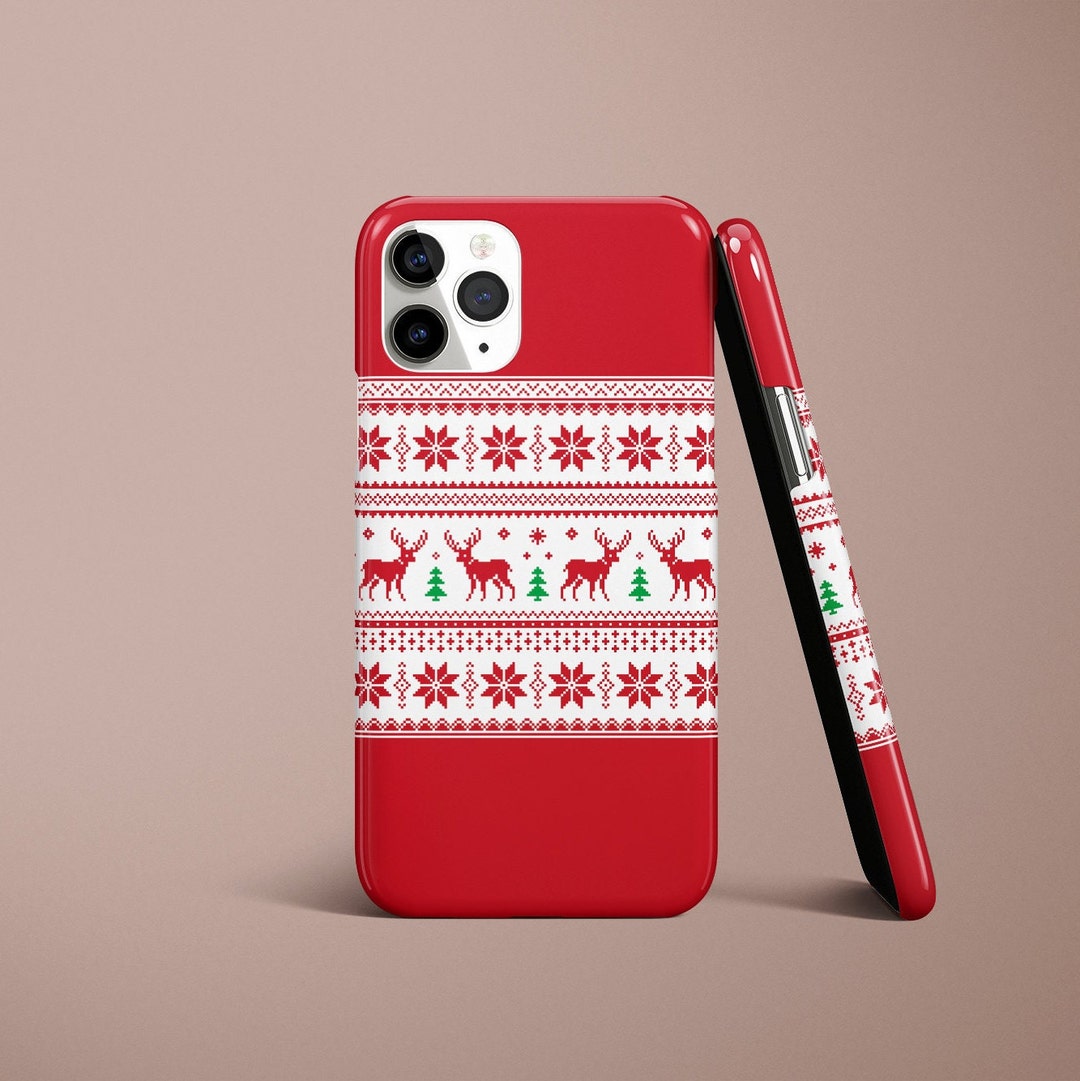 Reindeer Sweater Phone Case Christmas Tree Retro Y2K iPhone 15 Pro Max ...