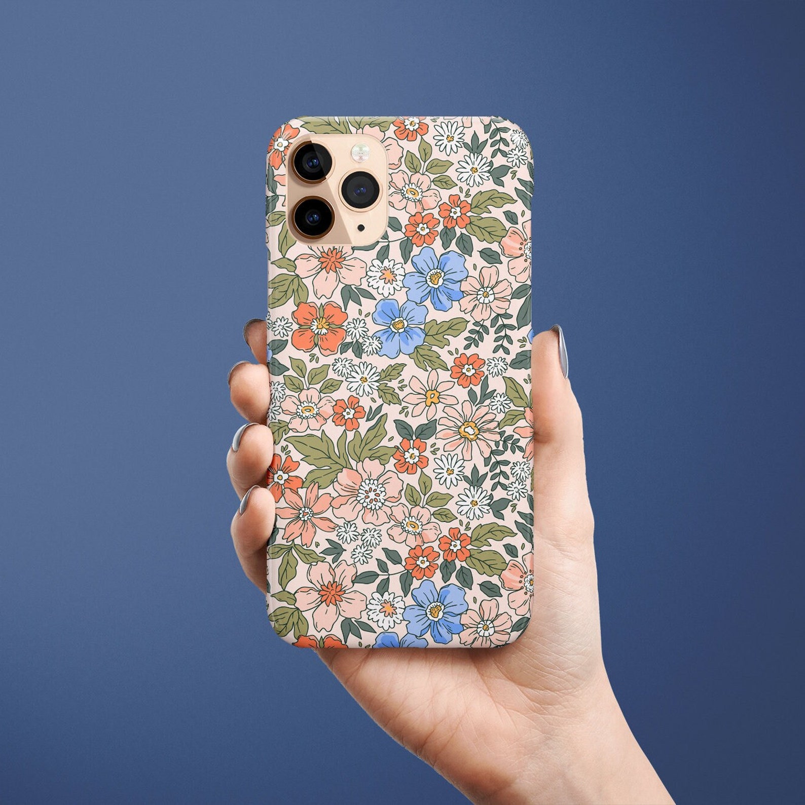 Liberty Print Blue White Cute Daisy Flower Floral Personalized Gift ...