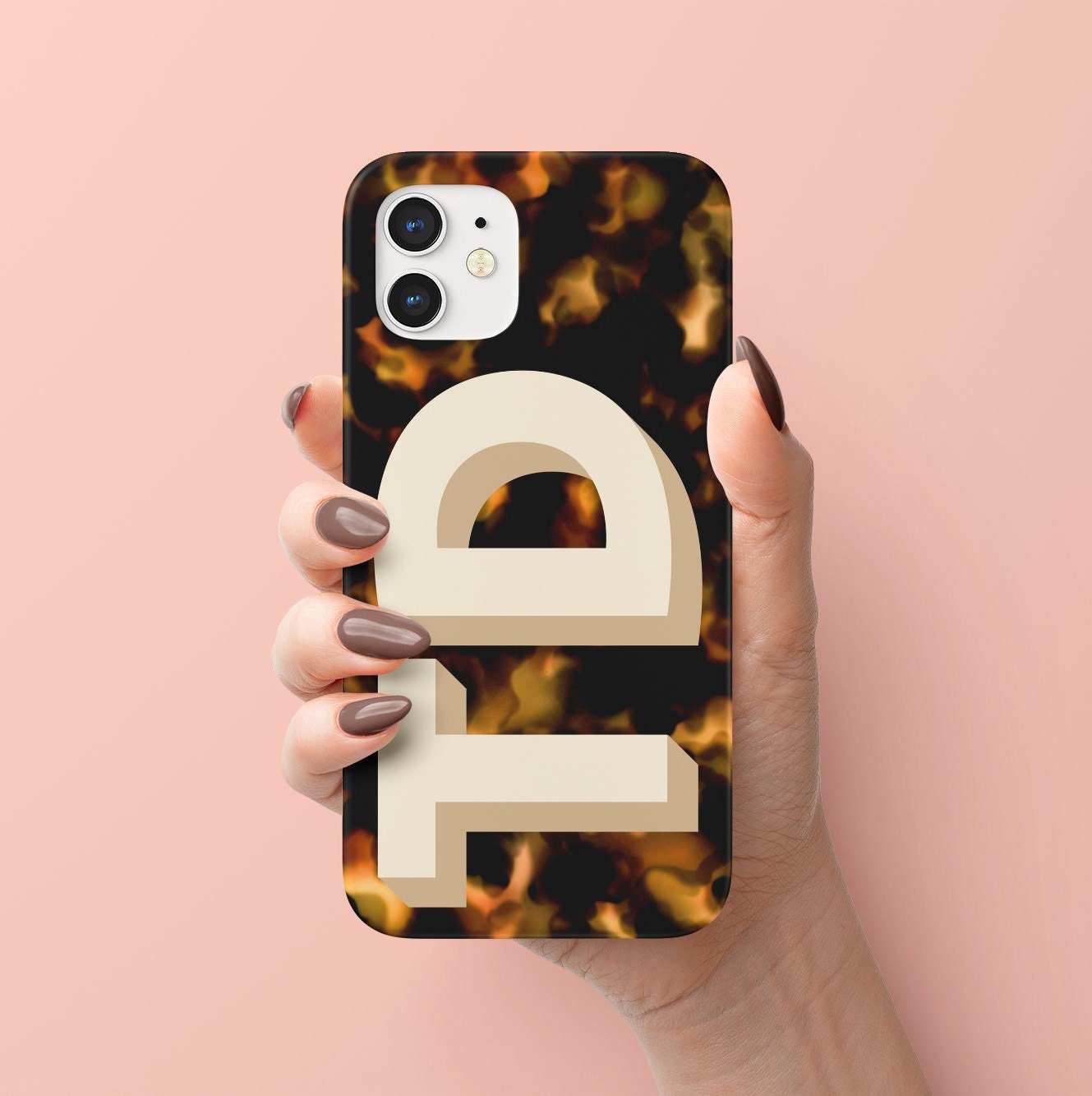 Personalized Tortoise Shell Phone Case With Boho Minimalist Neutral ...
