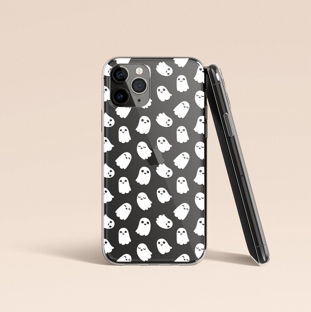 Halloween Ghost Phone Case Cute Kawaii Clear Transparent Cover Custom ...