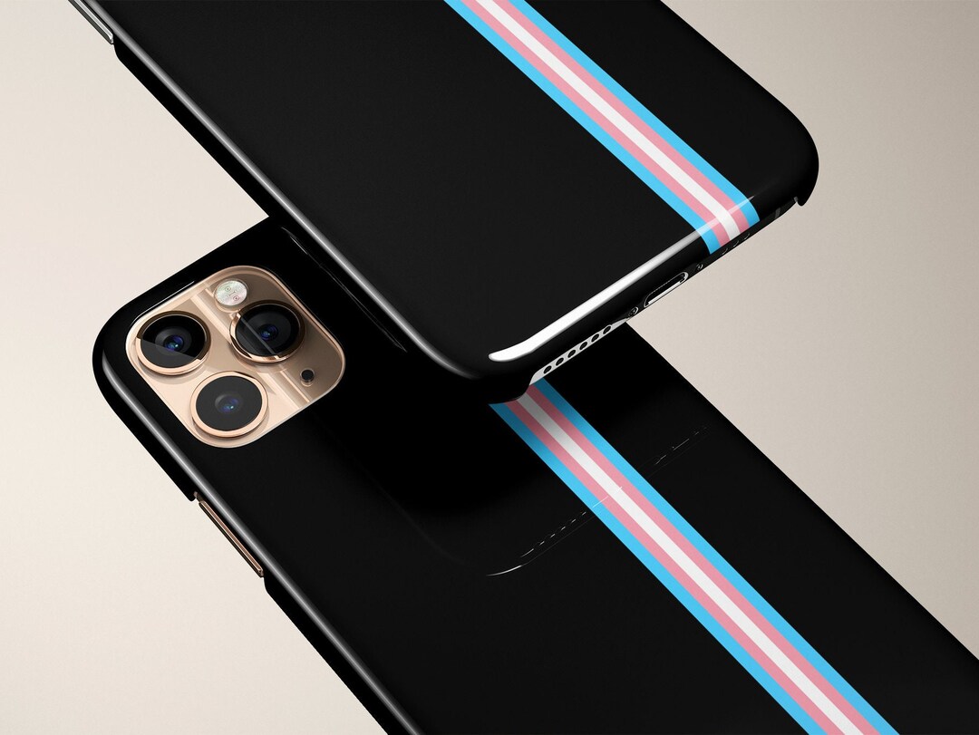 Trans Mtf Ftm LGBTQ+ Pride Flag Rainbow Black Minimalist Phone Case ...