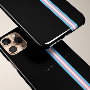 Trans Mtf Ftm LGBTQ+ Pride Flag Rainbow Black Minimalist Phone Case ...