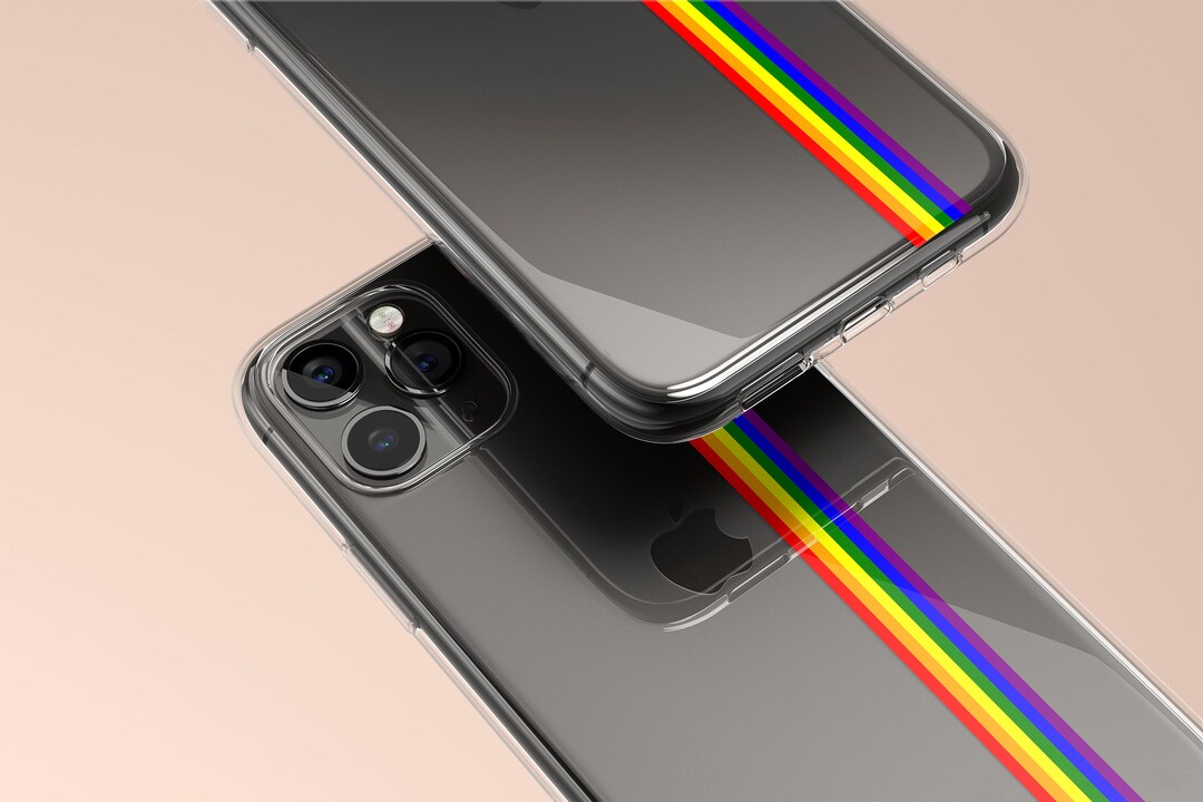 LGBTQ+ Gay Pride Flag Minimalist Stripe Rainbow Clear Phone Case ...