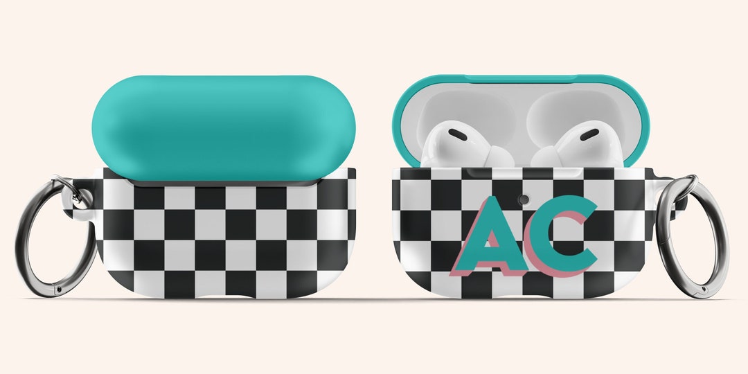 Checkered Airpods 1 2 Pro Case for Apple Personalized Gift Custom ...
