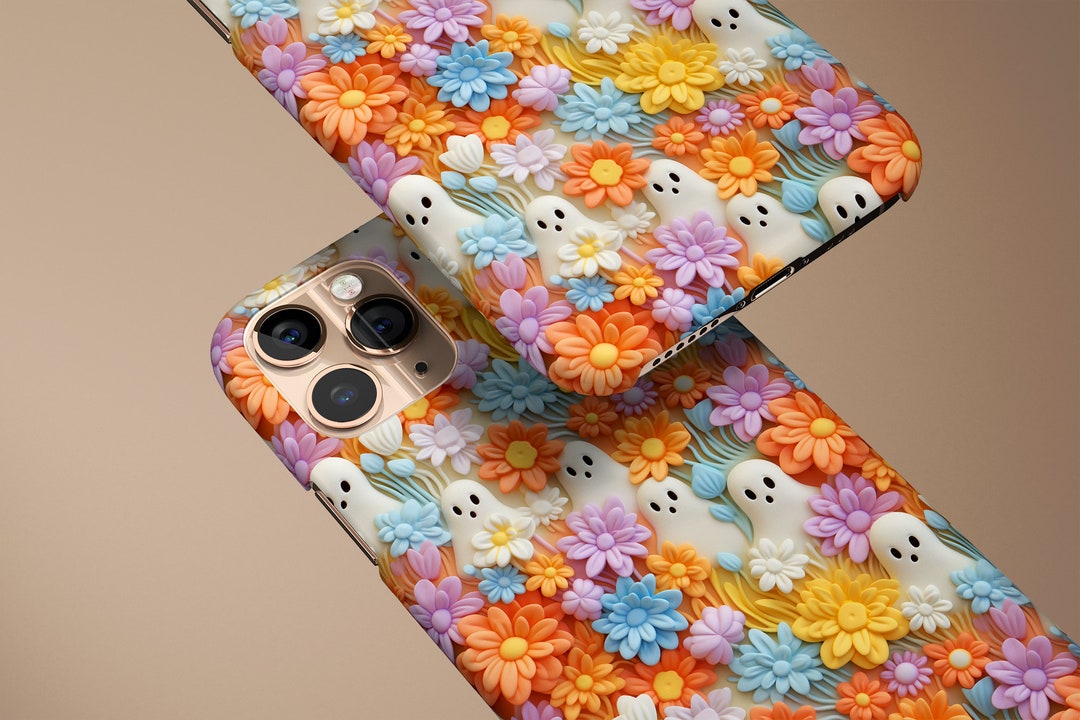 Halloween Ghost Phone Case 3D Clay Cover Custom Name Phone Case ...