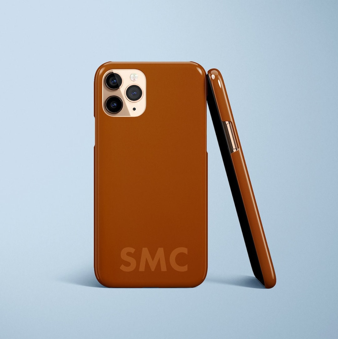 Boho Neutral Minimalist Brown Phone Case Aesthetic Custom Initials ...