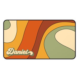 Personalized Name Groovy Desk Mat Desk Pad 70s Hippie Y2K X-large Large ...