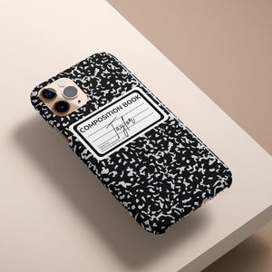 Composition Book Notebook Phone Case Black White Camo Aesthetic ...