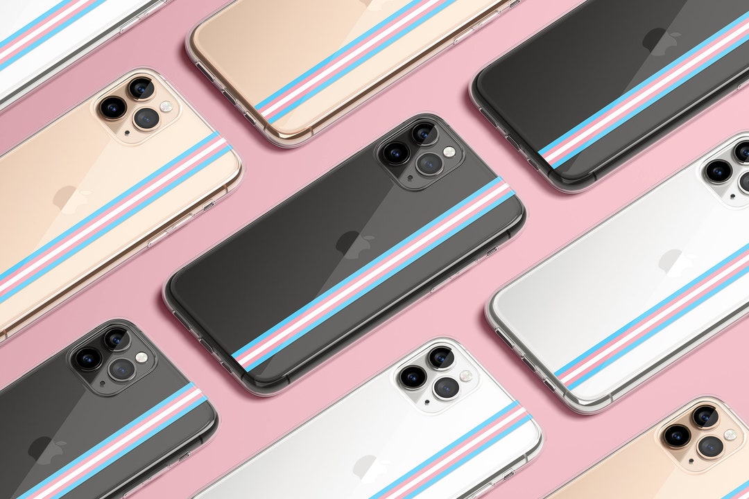 LGBTQ+ Transgender Trans Pride Flag Minimalist Stripe Clear Phone Case ...