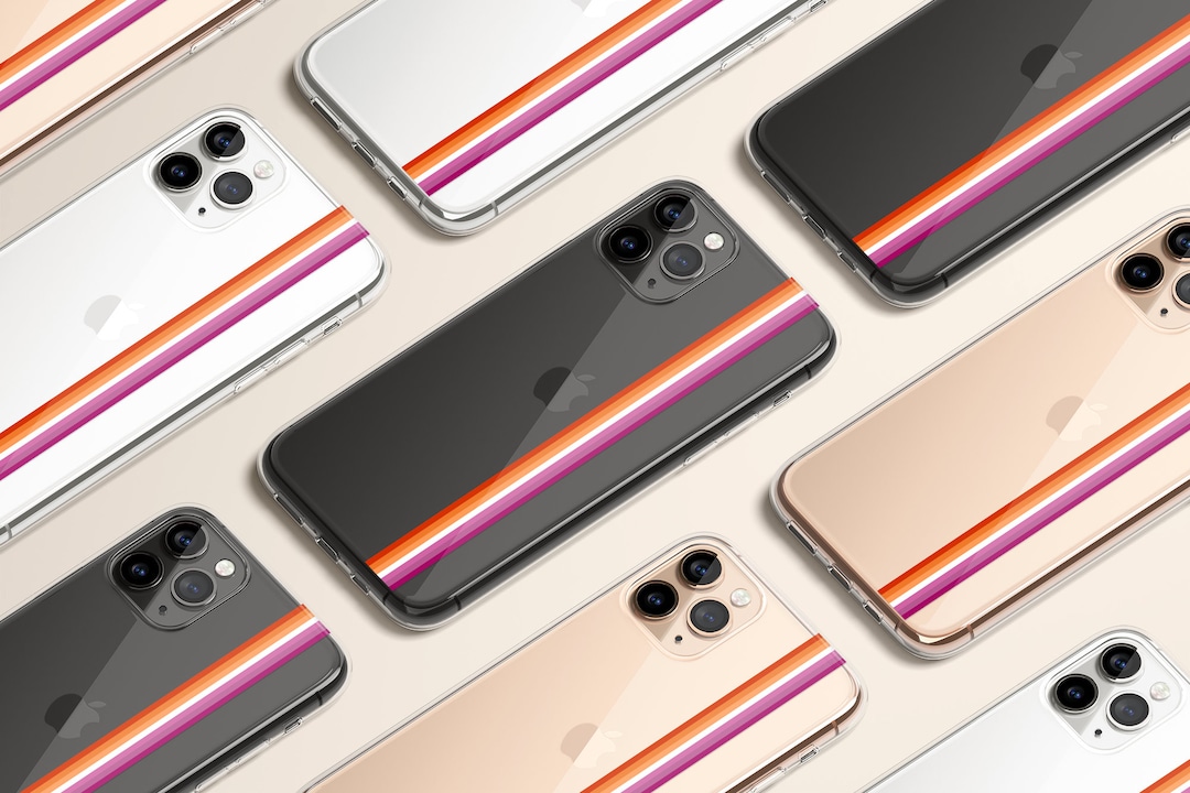 LGBTQ+ Lesbian Pride Flag Minimalist Stripe Gay Clear Phone Case ...