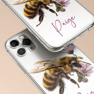 Bumble Bee Phone Case Clear Transparent Custom Name Personalized iPhone ...