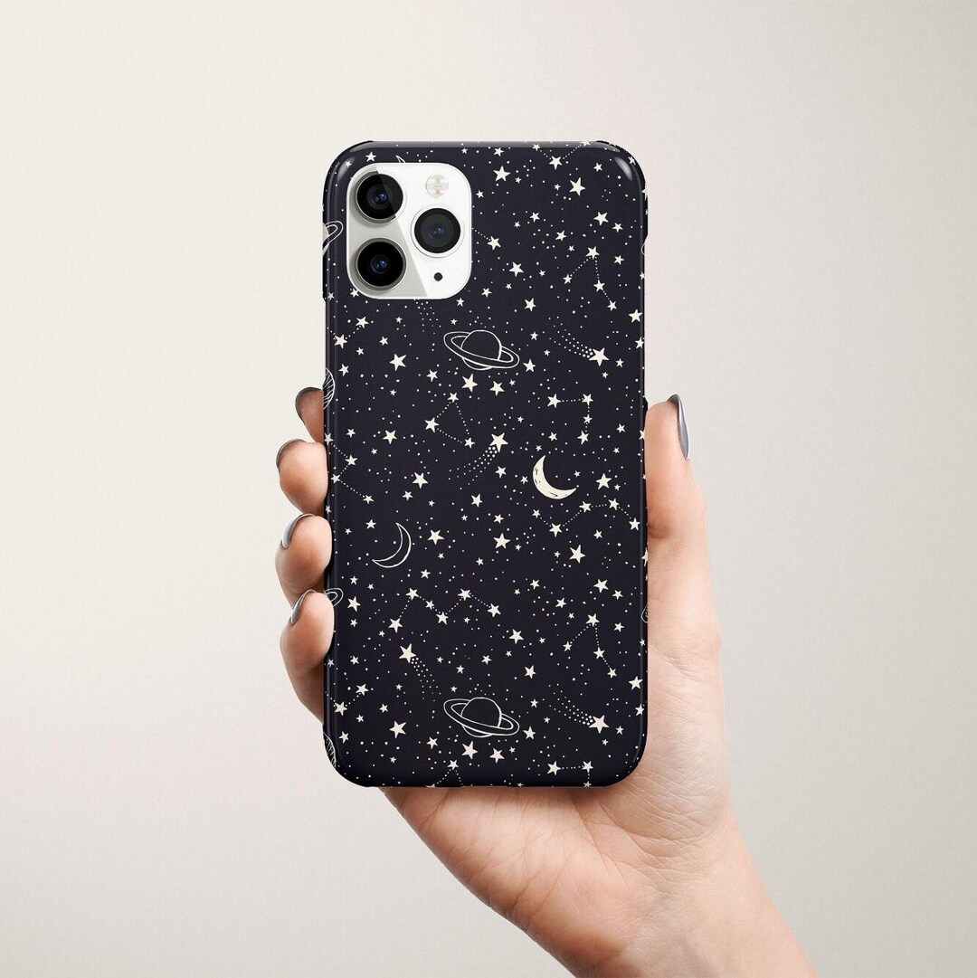 IPhone 14 Case Planets Stars Moon Black Celestial Personalized Gift for ...