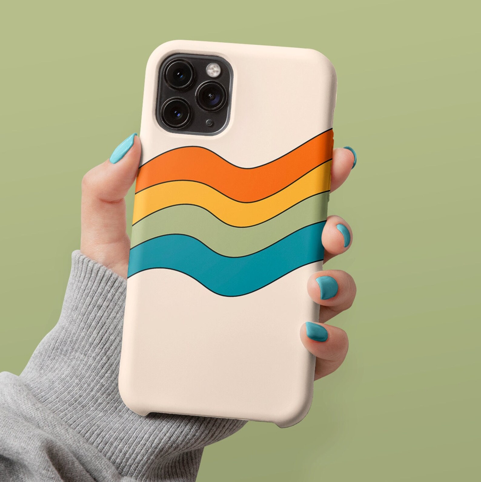 Retro Rainbow Groovy 70s Minimalist Abstract Y2K Phone Case ...
