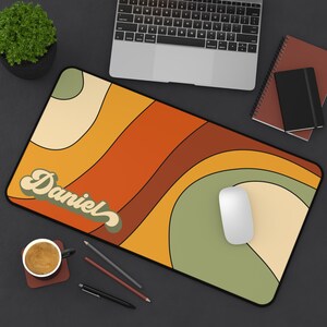 Personalized Name Groovy Desk Mat Desk Pad 70s Hippie Y2K X-large Large ...
