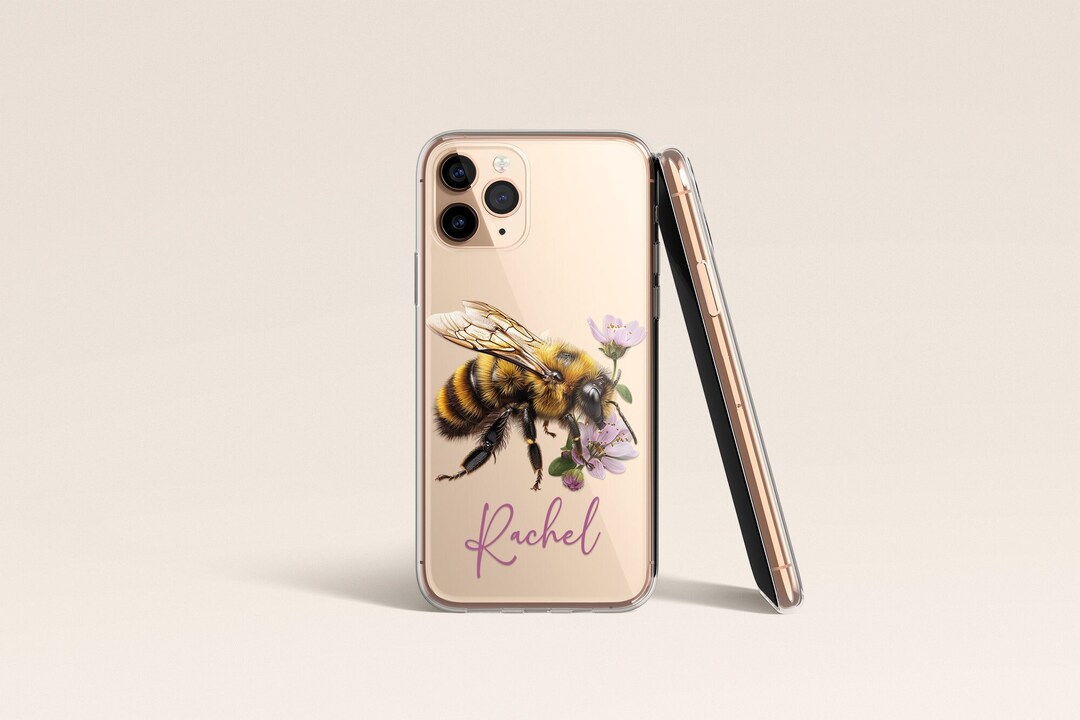 Bumble Bee Phone Case Clear Transparent Custom Name Personalized iPhone ...