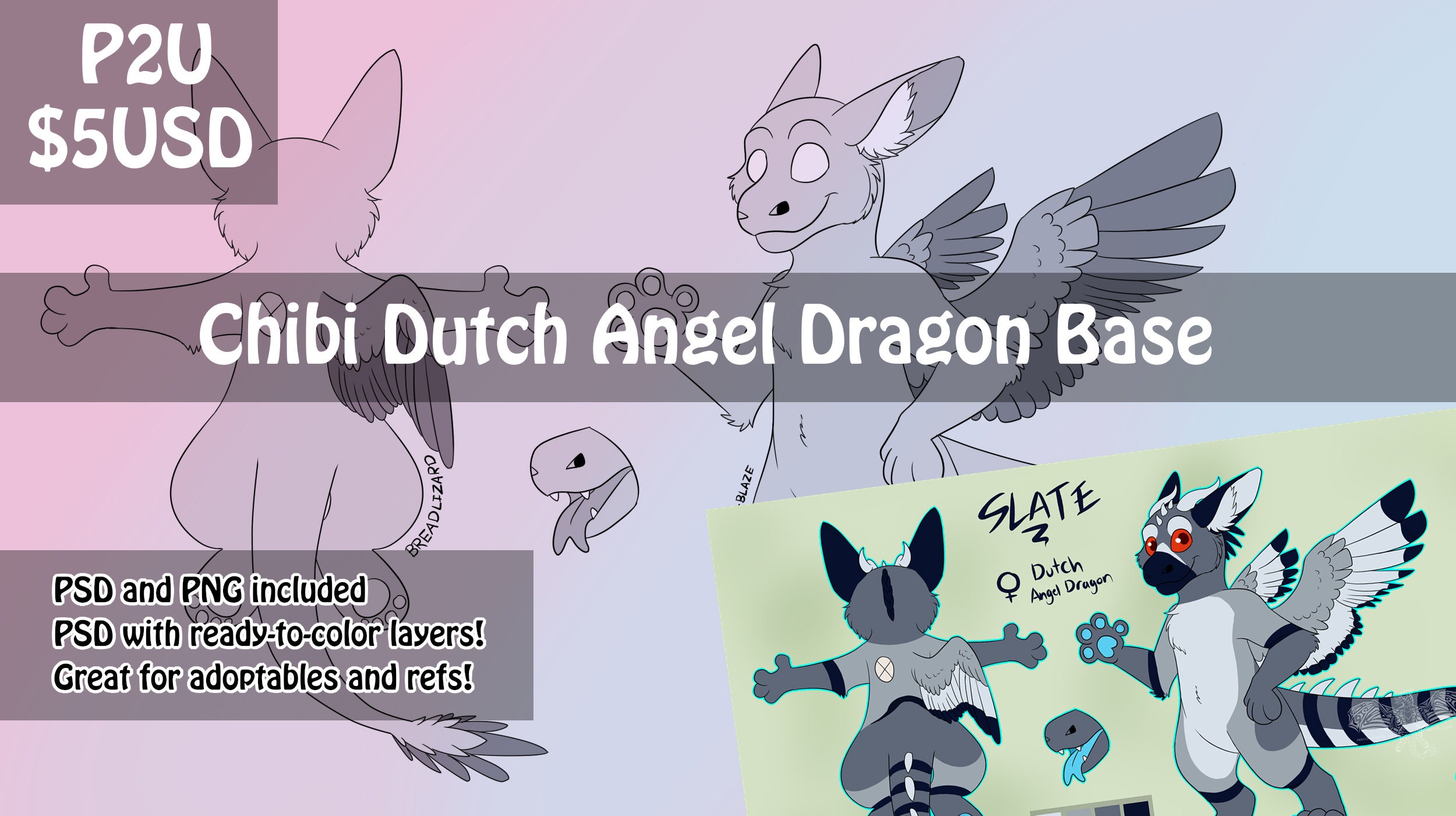 Chibi Dutch Angel Dragon Base | Etsy