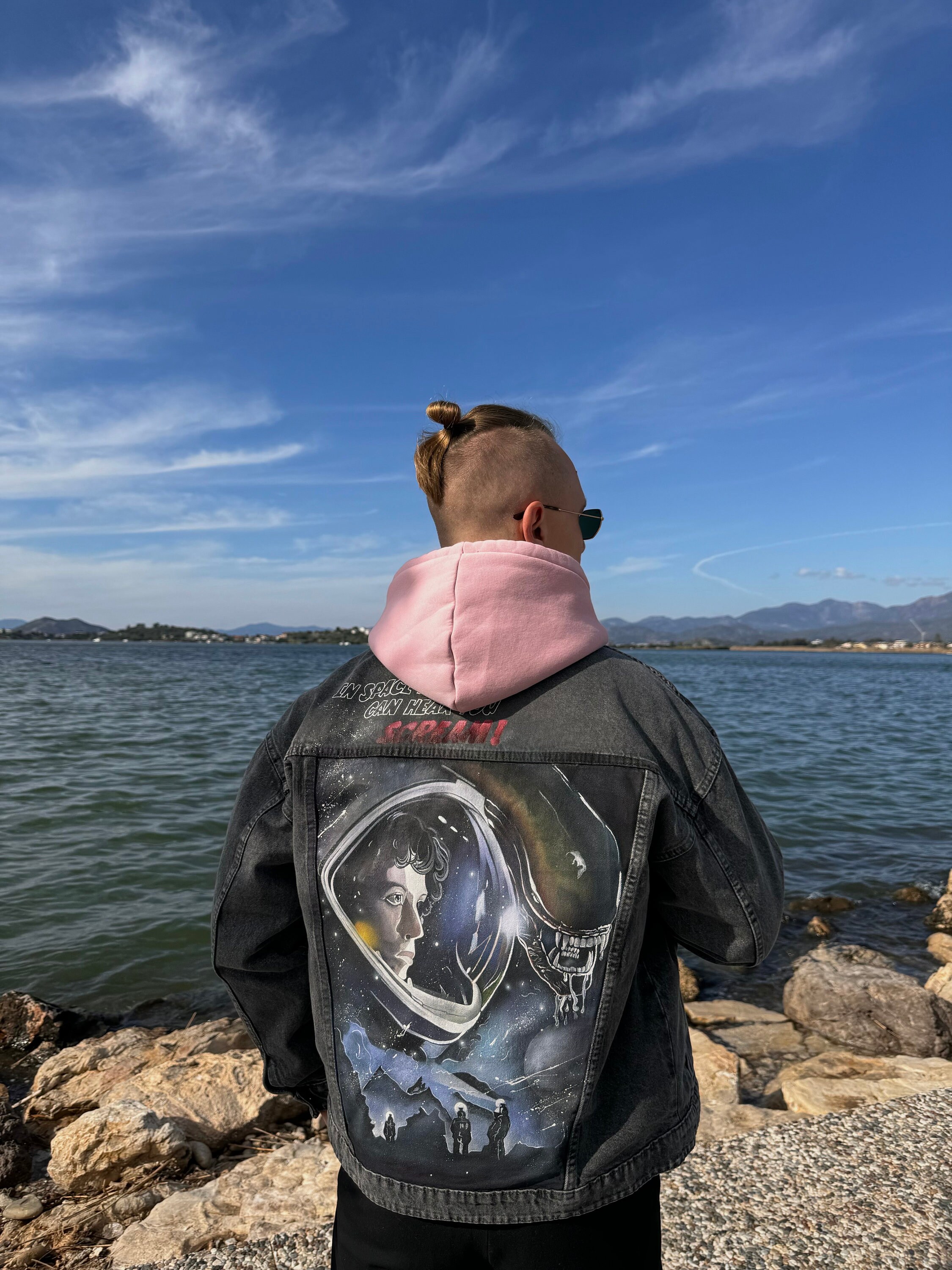 Custom Denim Jacket alien Space Custom Jeans Jacket With Famous Movie ...