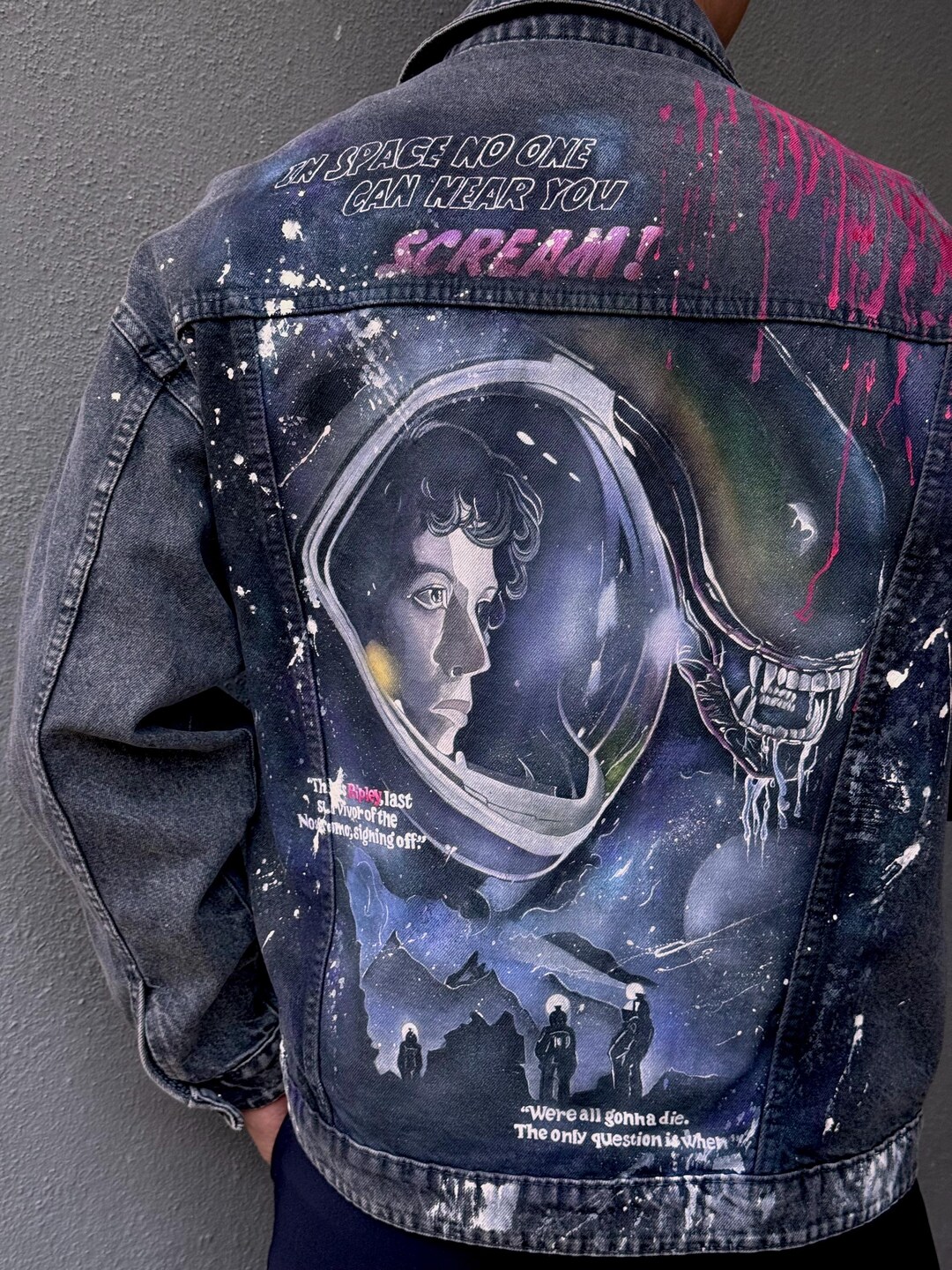 Hand Painted Jean Jacket, Custom Artwork on Clothing, Unique Clothing ...