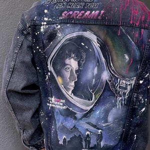 Hand Painted Jean Jacket, Custom Artwork on Clothing, Unique Clothing ...