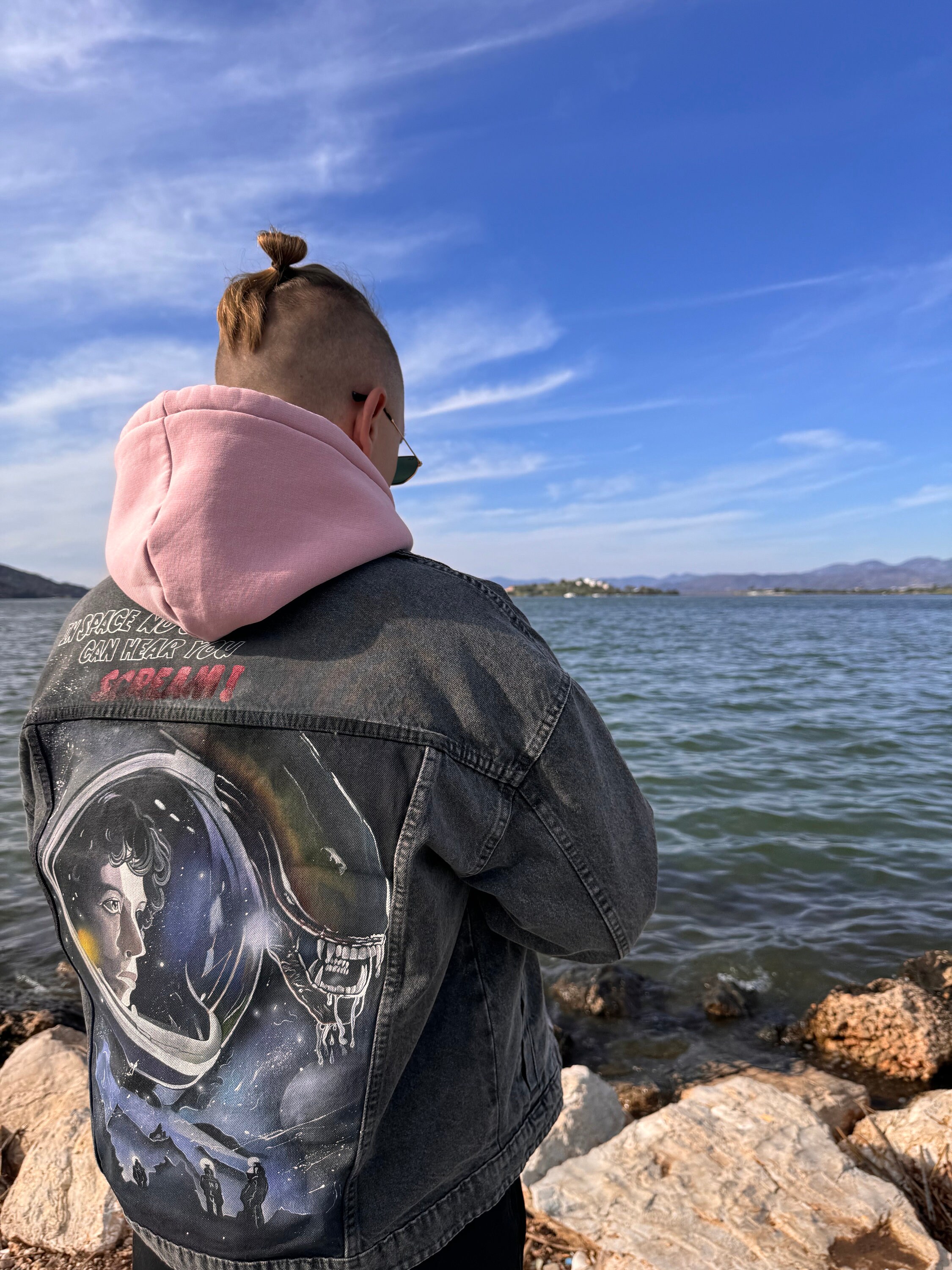 Custom Denim Jacket alien Space Custom Jeans Jacket With Famous Movie ...