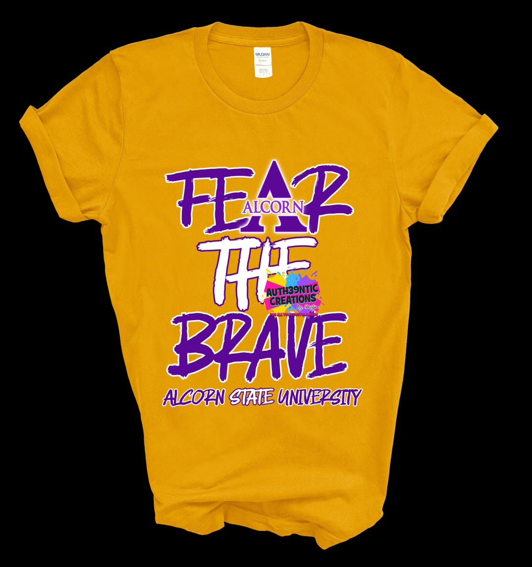 2 Alcorn State Fear the Brave GOLD Shirts PNG - Etsy