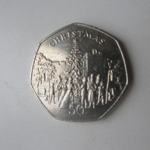 Rare English Isle of Man christmas 1982 50 Pence Coin - Etsy Israel