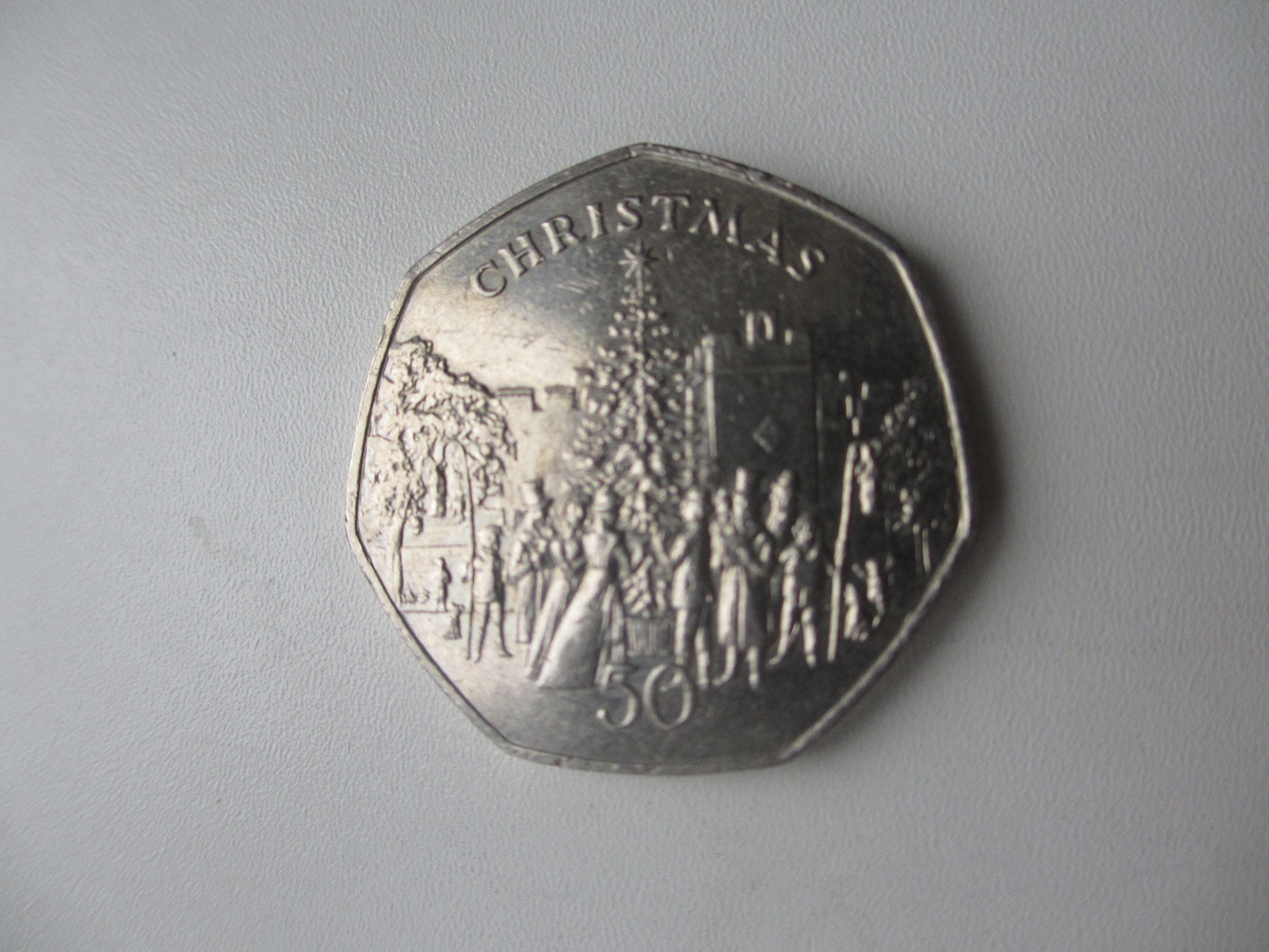 Rare English Isle of Man ,christmas 1982 , 50 Pence Coin , Clean ...