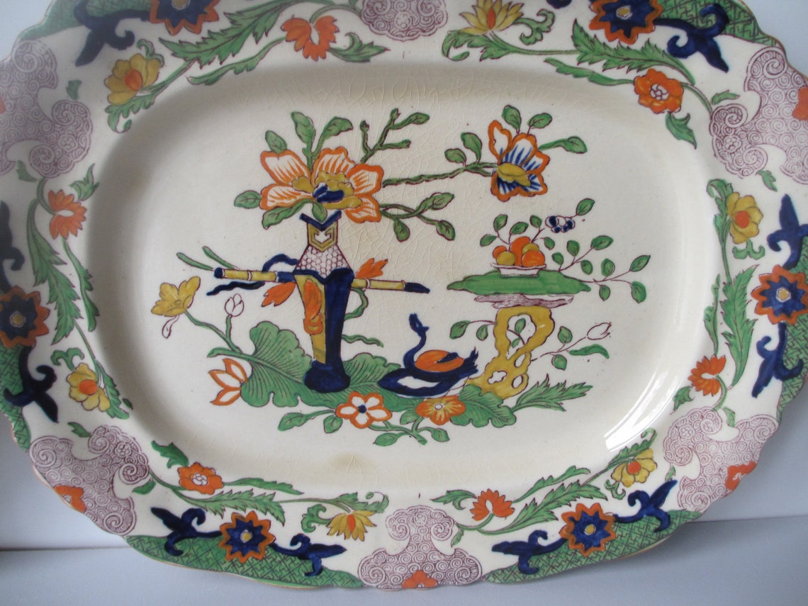 Beautiful English ,masons Ironstone ,early 19th Century ,two 10"x 8 ...