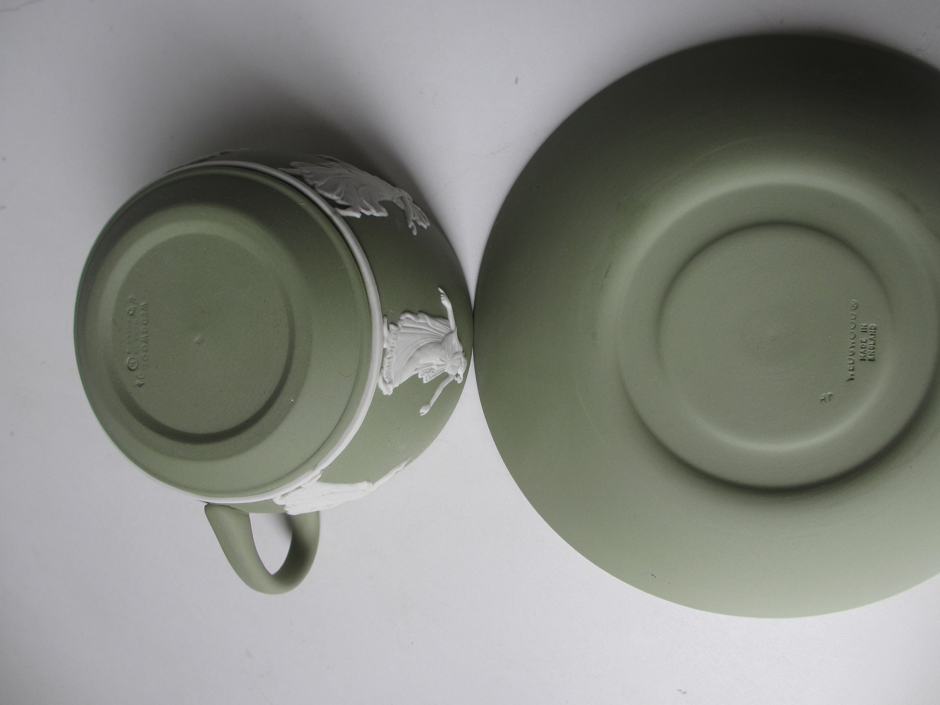 Wedgwood ,jasperware ,sage Green , Cup & Saucer in the Rare Dancing ...