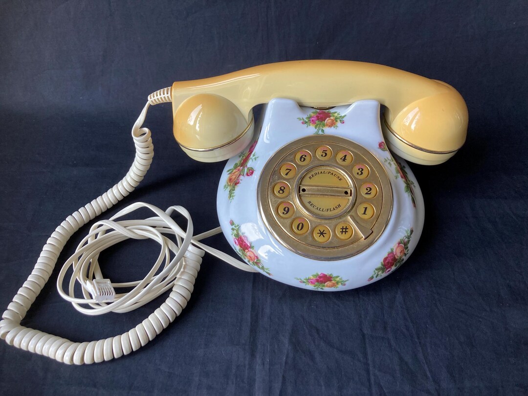 Royal Albert , Old Country Roses , Vintage Telephone , Fully Working - Etsy