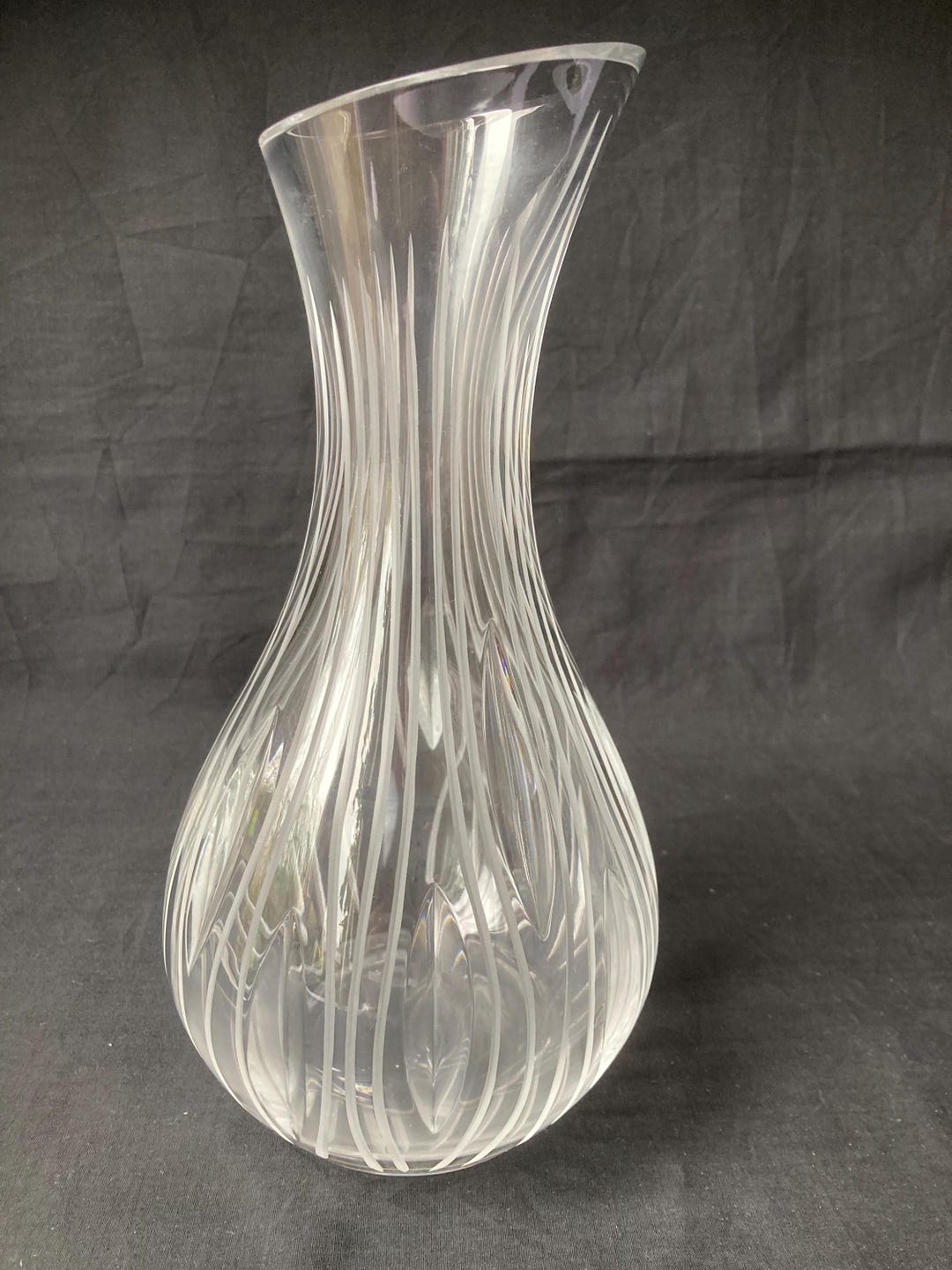 Stuart Crystal , Signed , Designer Wine Carafe ,beautiful Striped ...