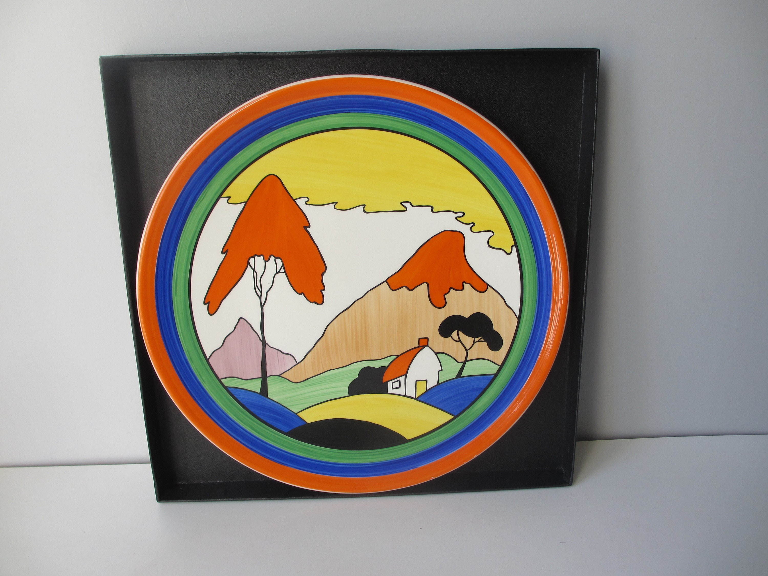 Clarice Cliff, Wedgwood .collectors Club , Plaque FANTASTIQUE Mountain ...