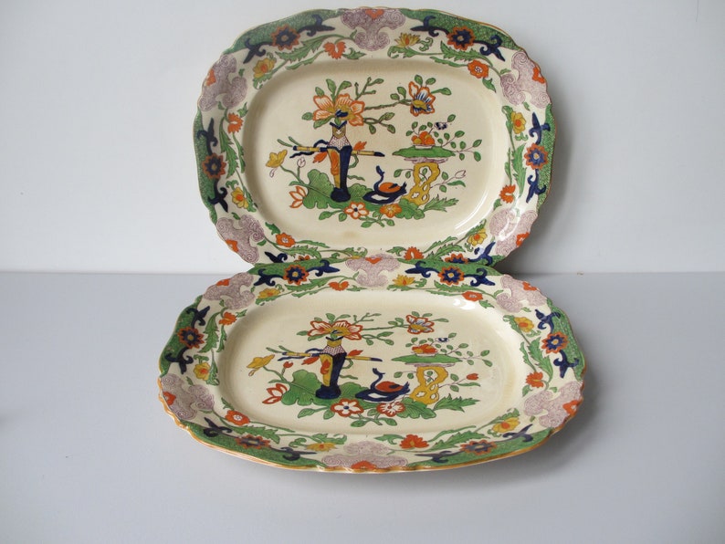 Beautiful English ,masons Ironstone ,early 19th Century ,two 10"x 8 ...