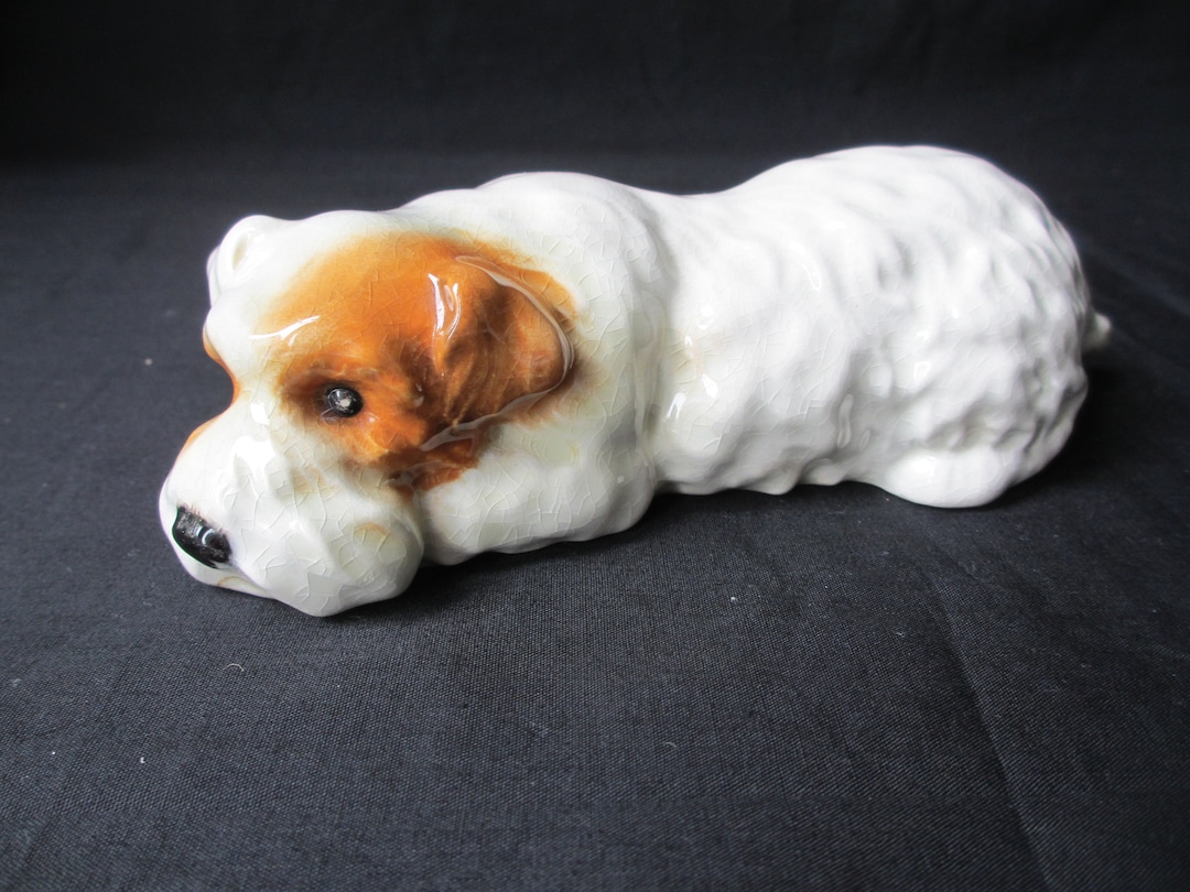 Rare Beswick 1950s Porcelain Dog Sealyham ,lying Model 1061 ,designed ...