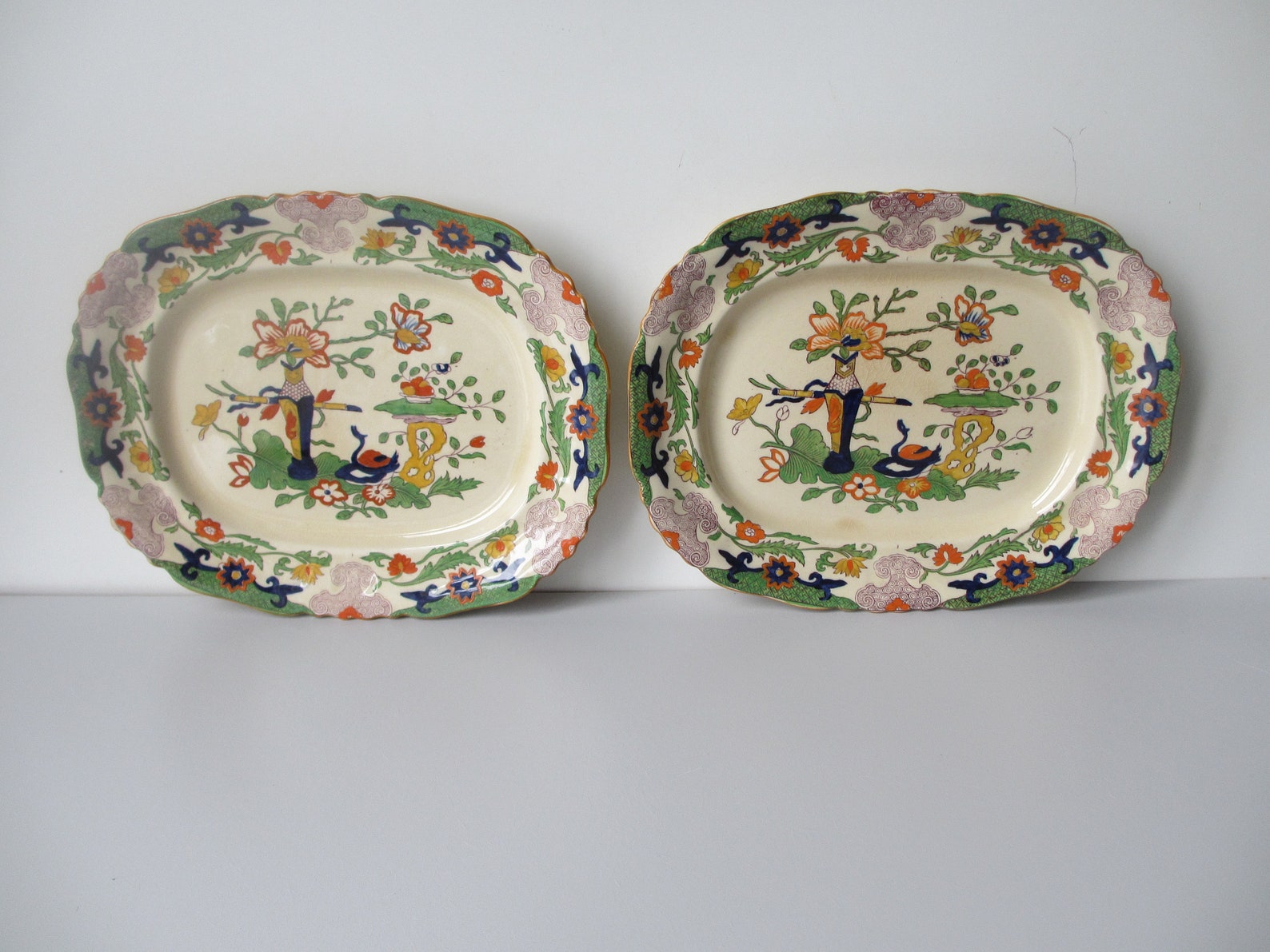Beautiful English ,masons Ironstone ,early 19th Century ,two 10"x 8 ...