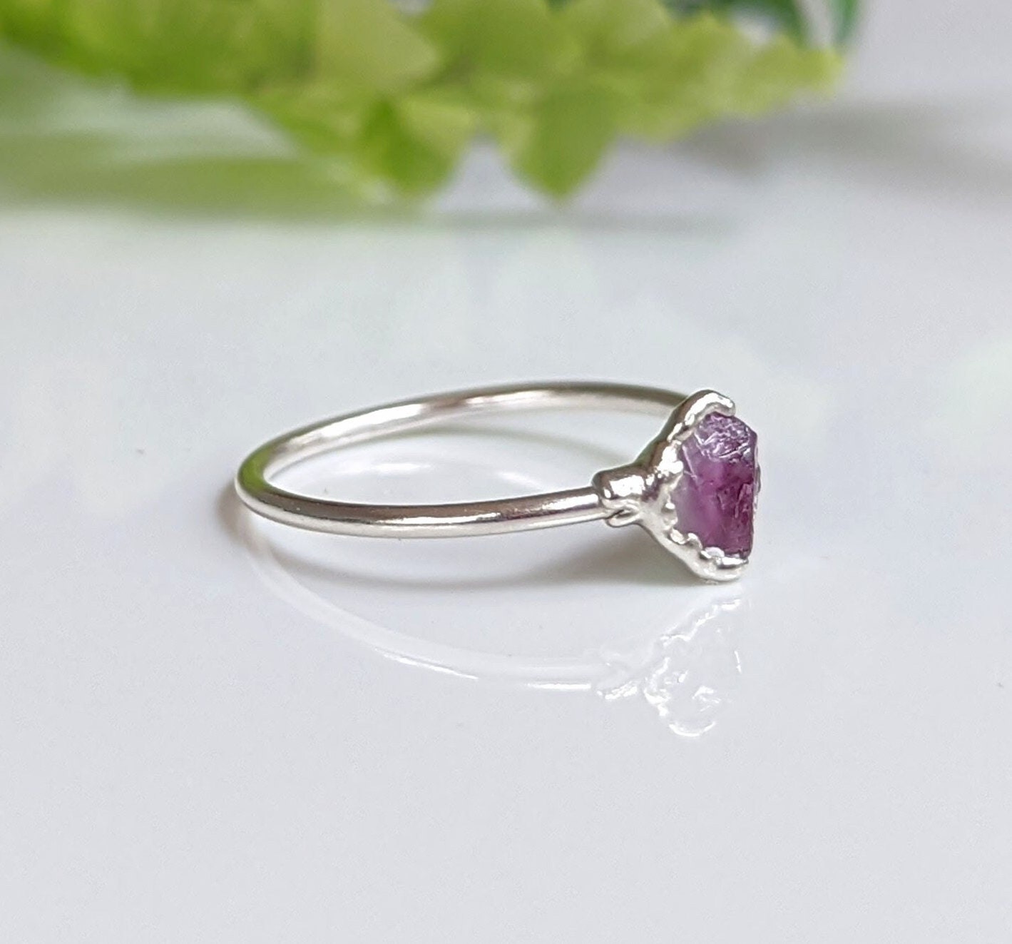 Raw Alexandrite Ring, Raw Stone Ring, June Birthstone Ring, Raw Crystal ...