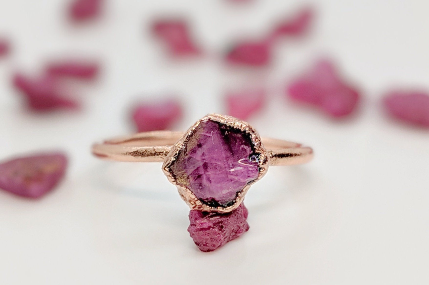 Raw Ruby ring Raw gemstone ring July birthstone ring | Etsy