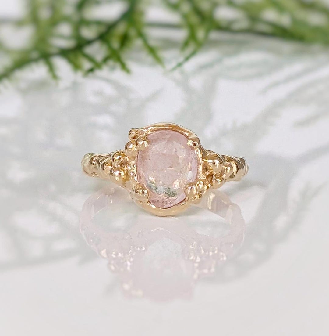 Pink Morganite Ring, One of a Kind Gemstone Ring, Unique Morganite ...