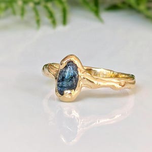 Australian Sapphire Ring, Sapphire Engagement Ring, Molten Gold ...
