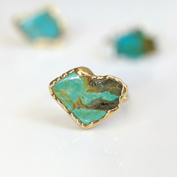 Raw Turquoise Ring - Etsy