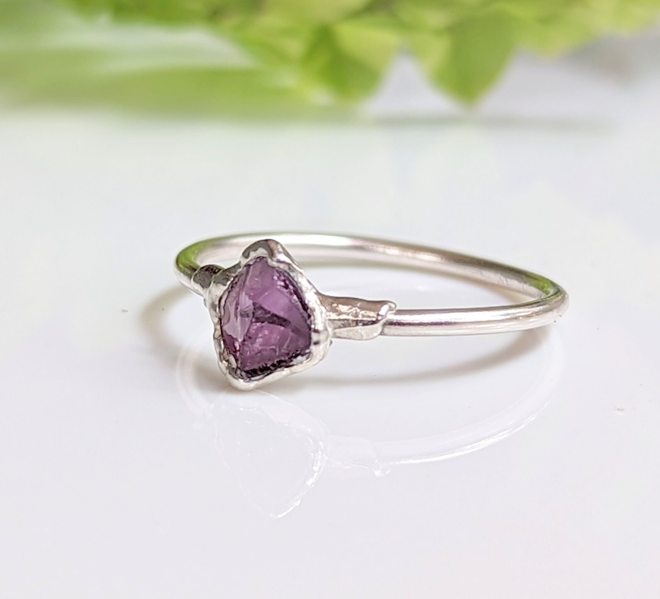 Raw Alexandrite Ring, Raw Stone Ring, June Birthstone Ring, Raw Crystal ...