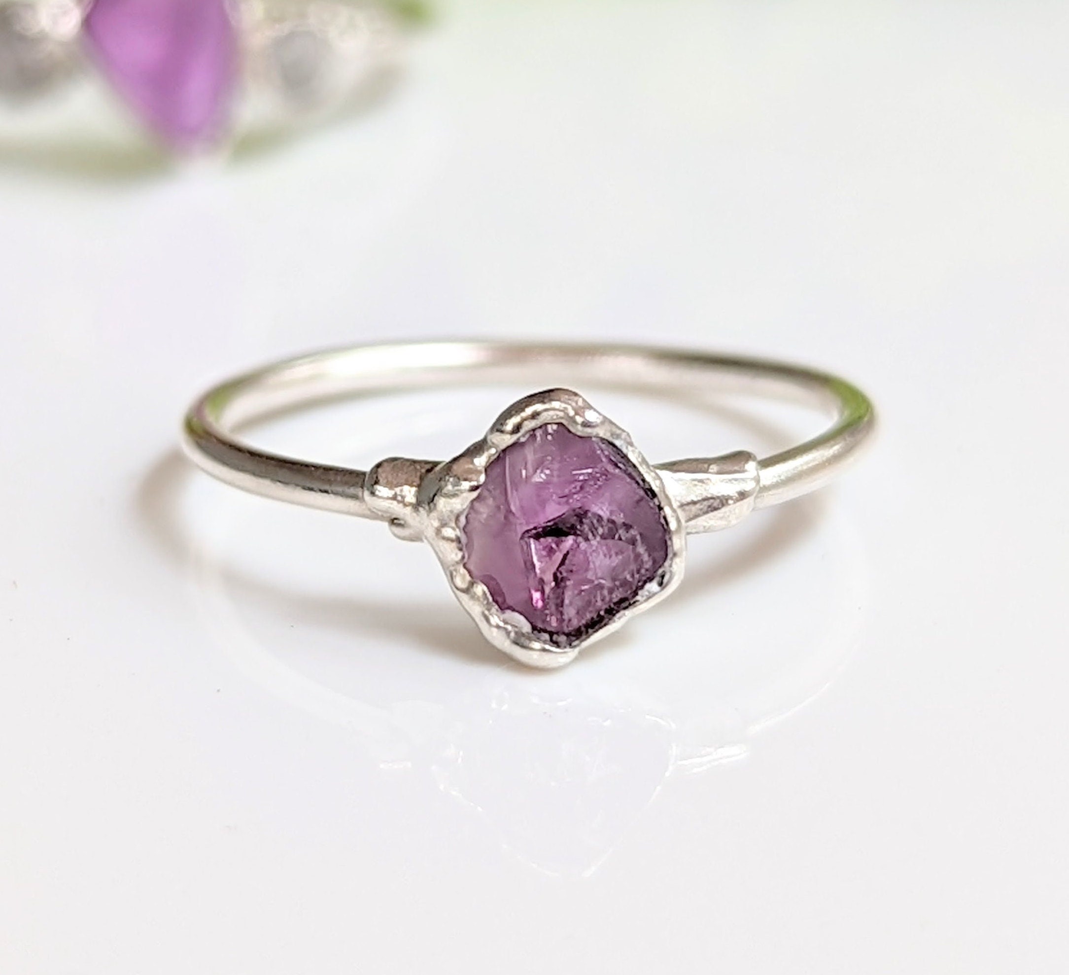 Raw Alexandrite Ring, Raw Stone Ring, June Birthstone Ring, Raw Crystal ...