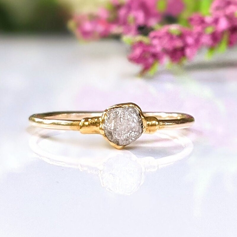 Rustic Diamond Ring - Etsy