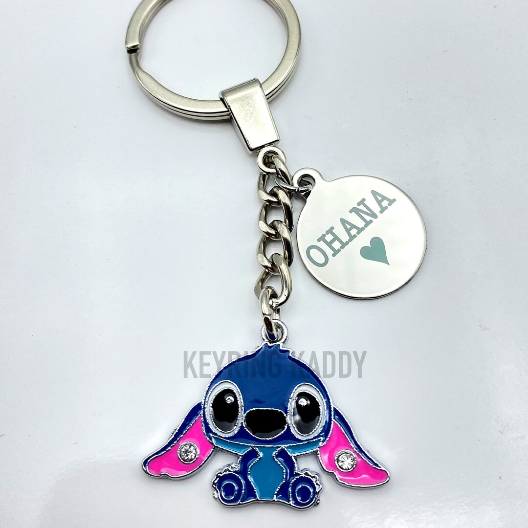 Lilo and Stitch Themed Keyring Ohana Charm Keyring Cute Enamel Stitch ...