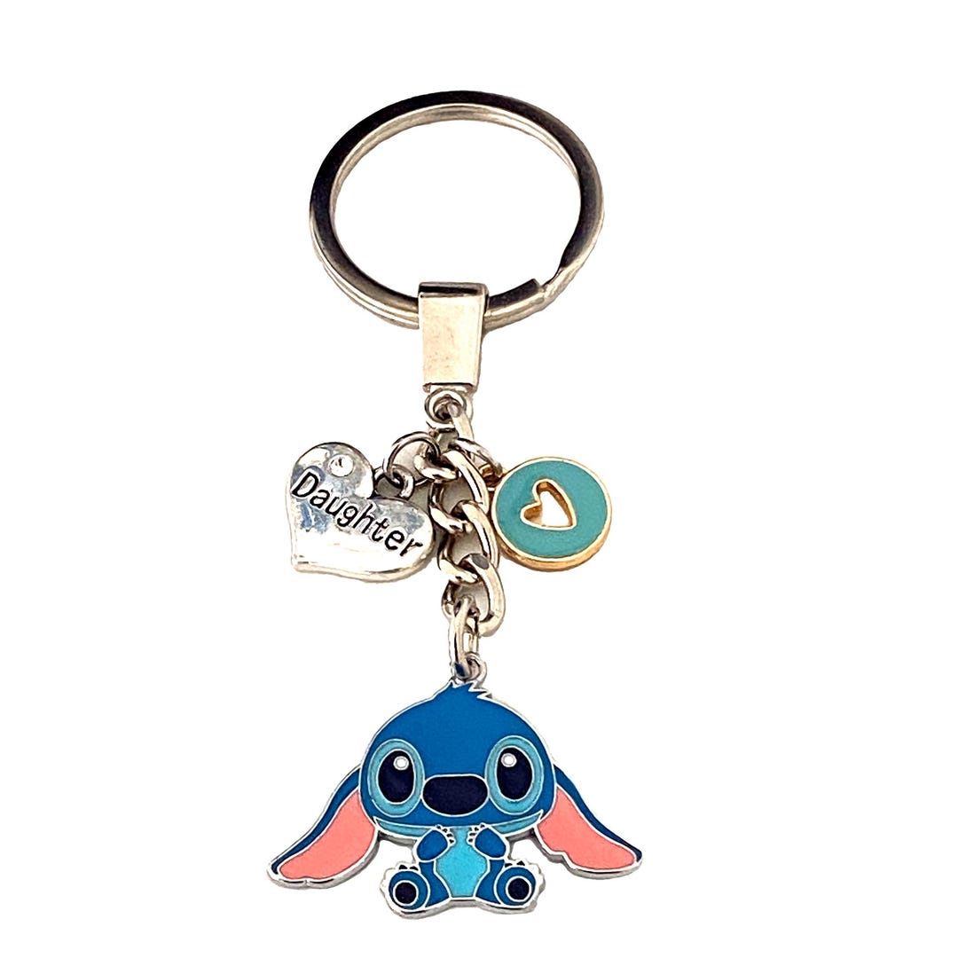 Stitch Keyring Lilo and Stitch Keychain Daughter Heart Charm Daughter ...