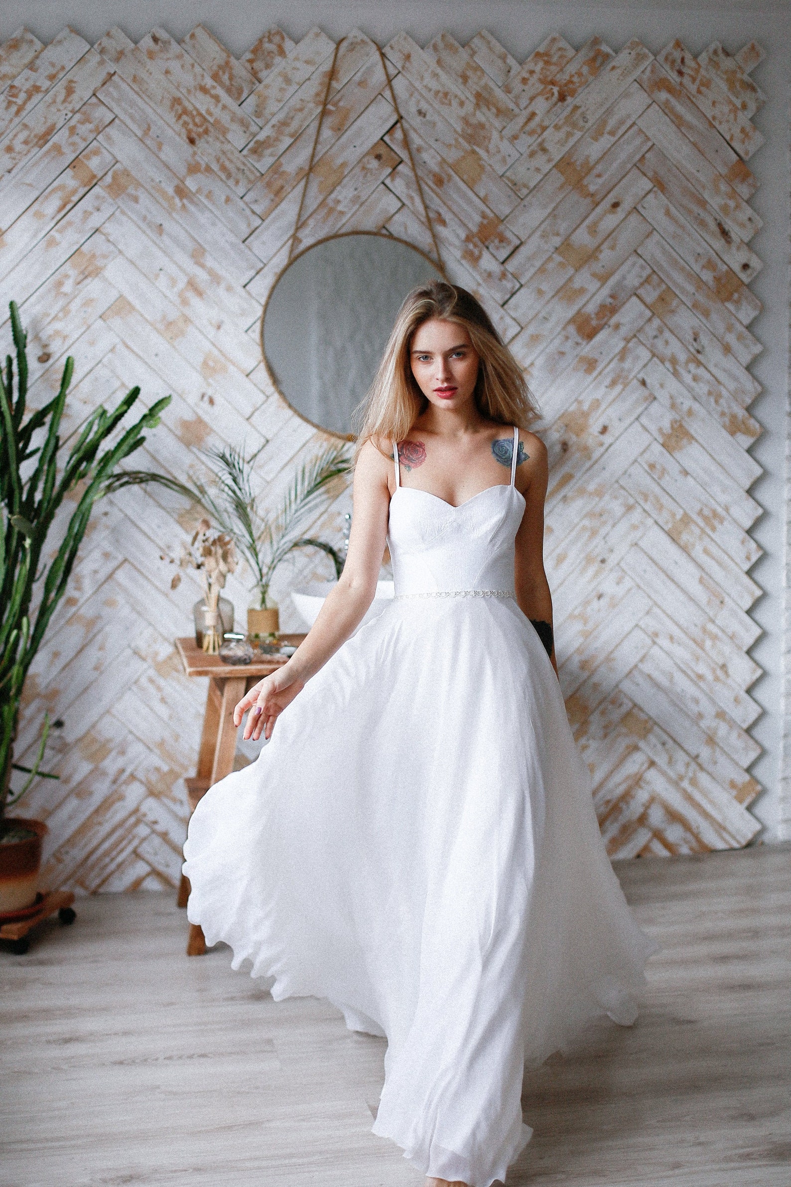 Simple Wedding Dress Linen Bridal Gown Minimalist Wedding | Etsy